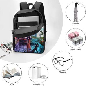 Adjzepuo Coraline Teenagers Water Resistant Casual Backpack 3D Printed Fashion Travel Bag Schoolbag for Boys And Girls 17 Inch