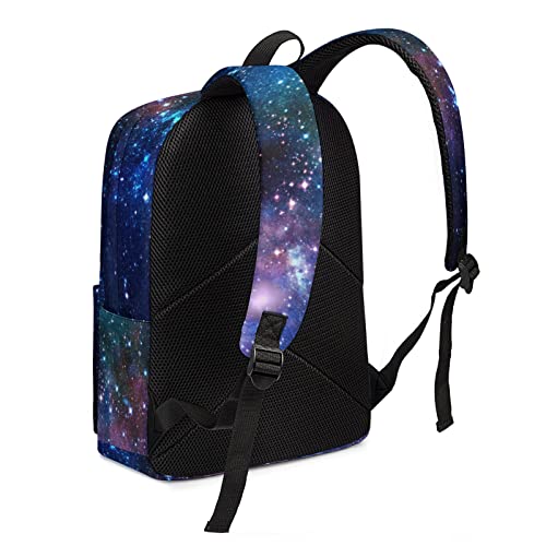 QSMX Outer Space Galaxy Stary School Backpack, Lightweight Kids Backpack Classic Bookbag Cool Daypack for Teen Boys Girls High School Student, 17 Inch