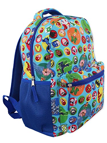 DC Super Friends Boys Girls 16" School Backpack (One Size, Blue)