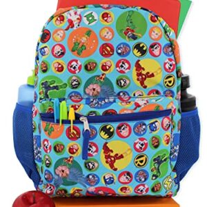 DC Super Friends Boys Girls 16" School Backpack (One Size, Blue)