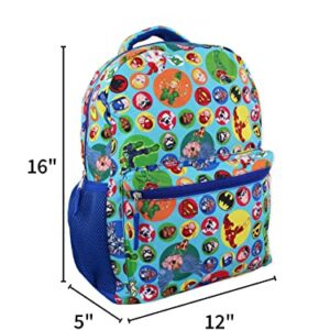 DC Super Friends Boys Girls 16" School Backpack (One Size, Blue)