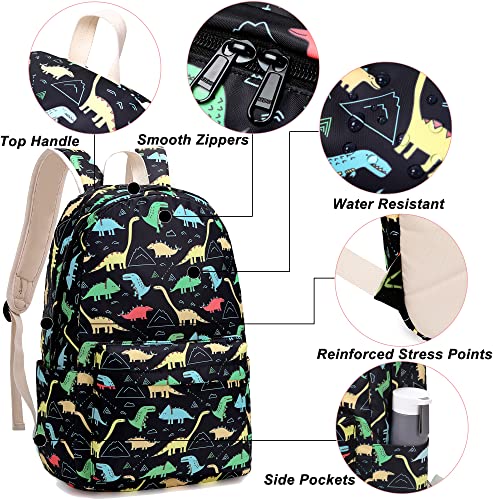 Joyfulife Kids Backpack for Girls Boys Lightweight Toddler Backpack Preschool Backpack Elementary School Bags Kindergarten Bookbags Dinosaur Backpack with Lunch Box Pencil Case