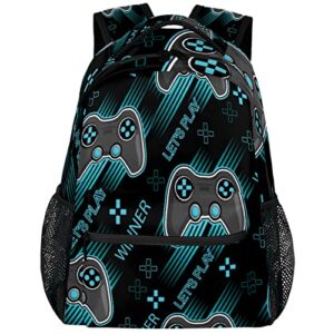 tropicallife colorful joystick game larger student backpack, abstract pattern waterproof school bag for teen girls boys