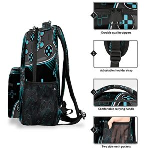 TropicalLife Colorful Joystick Game Larger Student Backpack, Abstract Pattern Waterproof School Bag For Teen Girls Boys