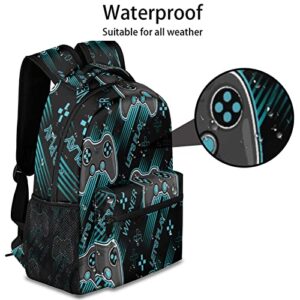 TropicalLife Colorful Joystick Game Larger Student Backpack, Abstract Pattern Waterproof School Bag For Teen Girls Boys