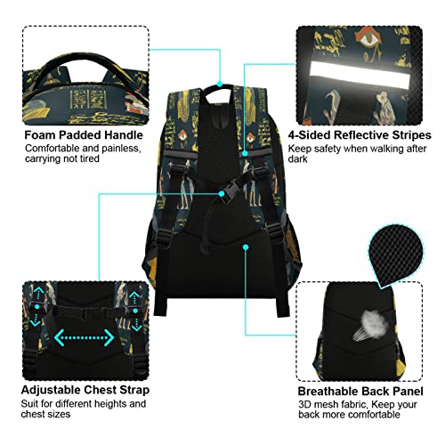 Vozoza Ancient Egypt Theme Backpack for Girls Kids Boys School Bookbags,Student Laptop Backpack Carrying Bag Casual Lightweight Travel Sports Day Packs