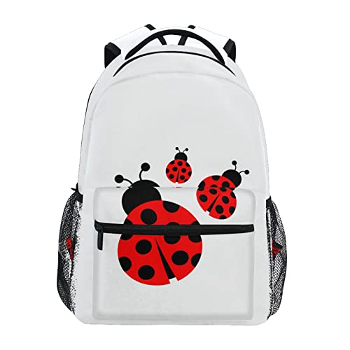 Krafig Ladybug Watercolor Boys Girls Kids School Backpacks Bookbag, Elementary School Bag Travel Backpack Daypack