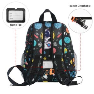 MNSRUU Kids Backpack Toddler School Bag Astronaut Rocket Small BookBag Galaxy Space Backpacks Mini for Preschool Kindergarten Boys Girls Age(3-6)