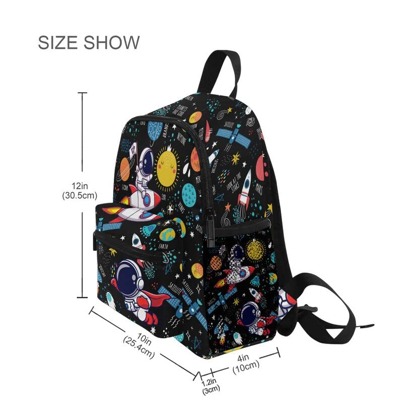 MNSRUU Kids Backpack Toddler School Bag Astronaut Rocket Small BookBag Galaxy Space Backpacks Mini for Preschool Kindergarten Boys Girls Age(3-6)