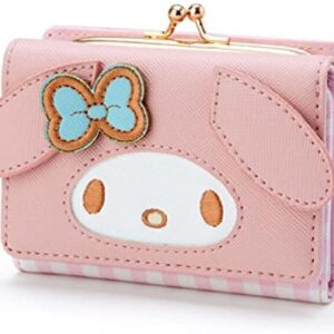 Huositi Backpack Fashion Cartoon Character Wallet Womens Leather Tri-Fold Wallet (Pink)