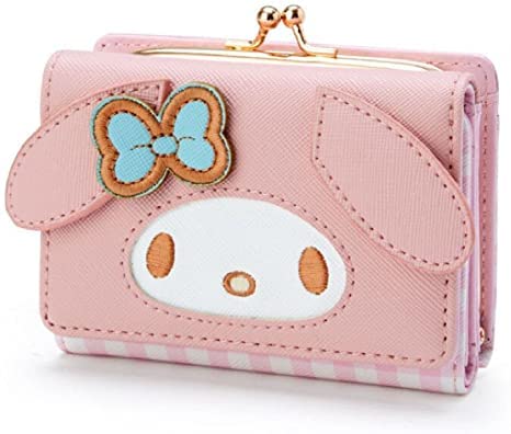 Huositi Backpack Fashion Cartoon Character Wallet Womens Leather Tri-Fold Wallet (Pink)