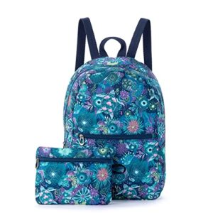 Sakroots Women's Go Packable Backpack in Eco-Twill, Royal Blue Seascape, One Size