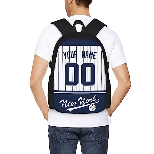 ANTKING New York Backpack High capacity Custom Any Name and Any Number Gifts for Kids Men Fans