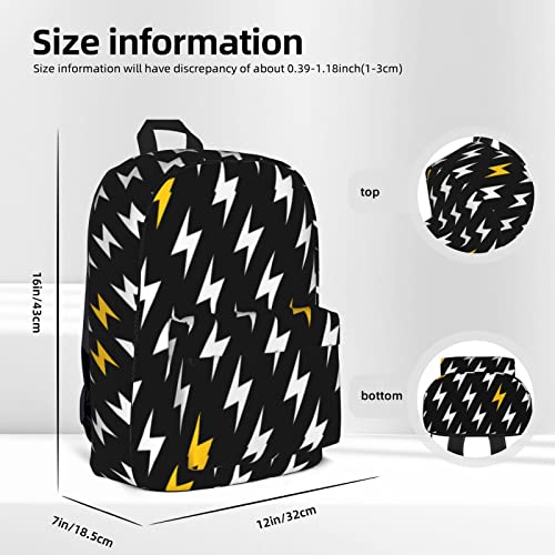 QICENIT Lightning Bolt Laptop Backpack for Women Men Large Capacity Durable Lightweight Casual Bag fit 15.6”Notebook for Camping Work Daypack Travel Business Hiking