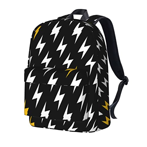 QICENIT Lightning Bolt Laptop Backpack for Women Men Large Capacity Durable Lightweight Casual Bag fit 15.6”Notebook for Camping Work Daypack Travel Business Hiking