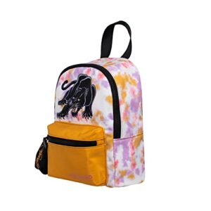 ED HARDY Unisex Black/Yellow Nylon Mini Backpack With Adjustable Shoulder Strap