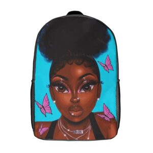 African American Girl Backpack Laptop Bookbag Travel Bag Unisex for Adult Game Fans Gifts For Backpack 17 Inches