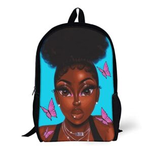 African American Girl Backpack Laptop Bookbag Travel Bag Unisex for Adult Game Fans Gifts For Backpack 17 Inches