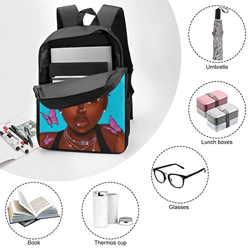 African American Girl Backpack Laptop Bookbag Travel Bag Unisex for Adult Game Fans Gifts For Backpack 17 Inches