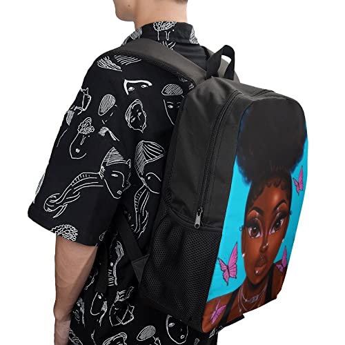 African American Girl Backpack Laptop Bookbag Travel Bag Unisex for Adult Game Fans Gifts For Backpack 17 Inches