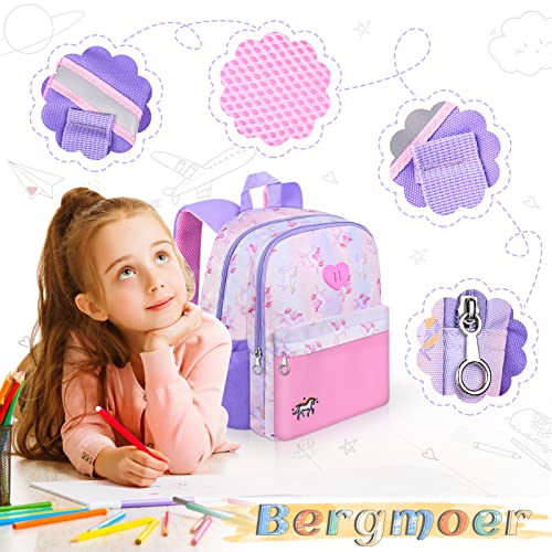 Kids Backpacks for Boys and Girls14.2 Inch, Bergmoer Toddler Backpack Ideal for Preschool Kindergarten Elementary School Travel Backpacks, Cute Lightweight Unicorn Backpack for PreschoolKids Backpacks