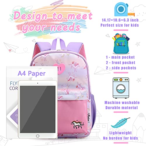 Kids Backpacks for Boys and Girls14.2 Inch, Bergmoer Toddler Backpack Ideal for Preschool Kindergarten Elementary School Travel Backpacks, Cute Lightweight Unicorn Backpack for PreschoolKids Backpacks