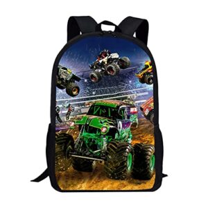 wertyt cool trucks all over print backpack lightweight bookbag for men women bags resistant durable