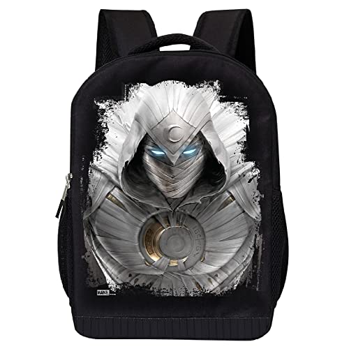 Marvel Comics Moon Knight Backpack -16 Inch Black Knapsack with Mesh Padding (Moon Knight 1)