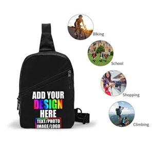 Custom Mens Bag With You Logo Text Picture Personalized Chest Bags Travel Business Shopping Sport MensCustom Chest Bags,Black