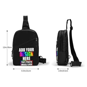 Custom Mens Bag With You Logo Text Picture Personalized Chest Bags Travel Business Shopping Sport MensCustom Chest Bags,Black