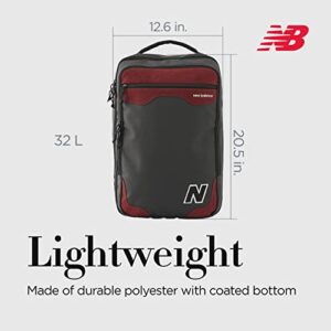 New Balance Laptop Backpack, Legacy Commuter Travel Bag for Men and Women, Black and Red, One Size