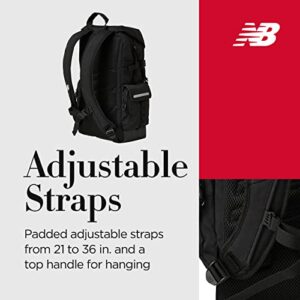 New Balance Laptop Backpack, Terrain Flap Travel Bag for Men and Women, Black, One Size