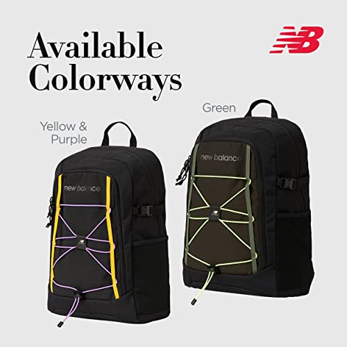 New Balance Laptop Backpack, Bungee Travel Bag for Men and Women, Multi, One Size