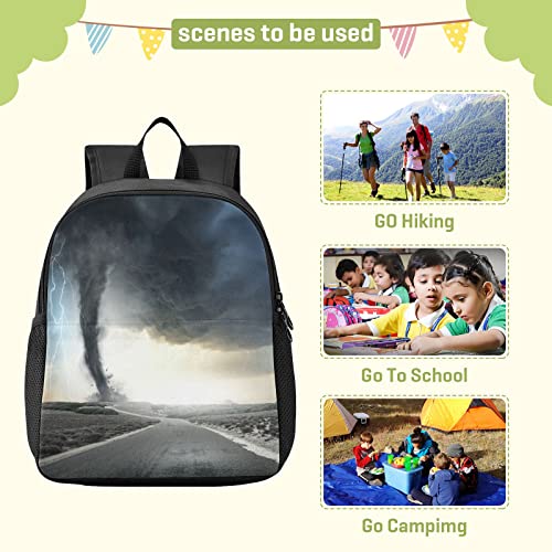 Blueangle Black Tornado Print Waterproof Backpack - Lightweight Backpack Boys Girl 3-6 Year School Bag