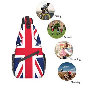 Jomiwink Union Jack Sling Backpack Crossbody Chest Bag Daypack for Hiking Travel