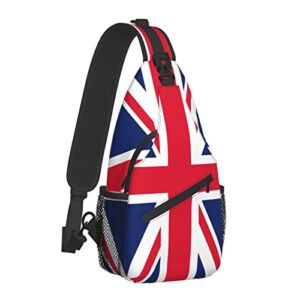 Jomiwink Union Jack Sling Backpack Crossbody Chest Bag Daypack for Hiking Travel