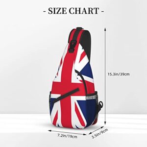 Jomiwink Union Jack Sling Backpack Crossbody Chest Bag Daypack for Hiking Travel