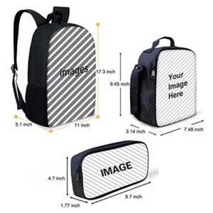 Baxinh Teen Boys Girls Backpack Set School Bag Bookbag with Lunch Box Pen Case 3 Pcs, Baseball Water Fire Lightning