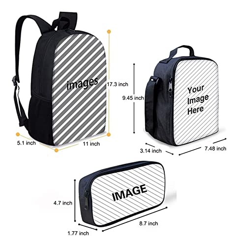 Baxinh Teen Boys Girls Backpack Set School Bag Bookbag with Lunch Box Pen Case 3 Pcs, Baseball Water Fire Lightning