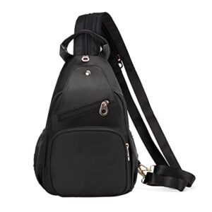 EVANCARY Small Sling Bag for Women - Sling Backpack Women, Multi-Functional Crossbody Sling Bags for Travel Sports Running Black