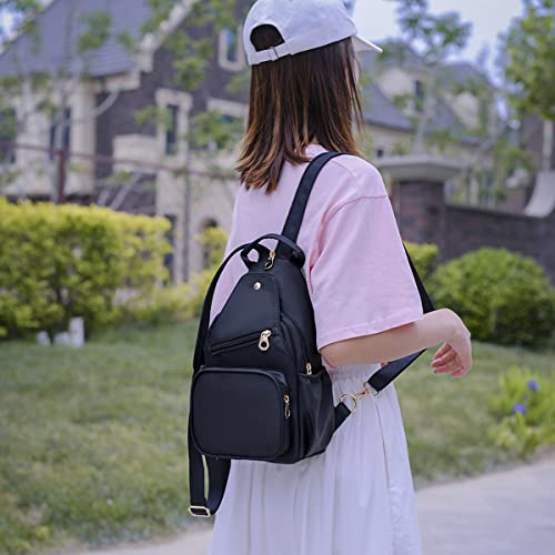 EVANCARY Small Sling Bag for Women - Sling Backpack Women, Multi-Functional Crossbody Sling Bags for Travel Sports Running Black