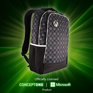 Concept One Microsoft Xbox 13 Inch Sleeve Laptop Backpack, Padded Computer Bag for Commute or Travel, Black