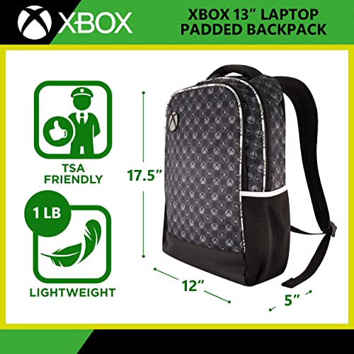 Concept One Microsoft Xbox 13 Inch Sleeve Laptop Backpack, Padded Computer Bag for Commute or Travel, Black