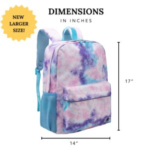 Fenrici Kids Backpack and Lunchbox Bundle for Girls, Boys, Teens (Pastel Tie Dye)