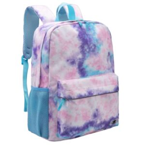 Fenrici Kids Backpack and Lunchbox Bundle for Girls, Boys, Teens (Pastel Tie Dye)