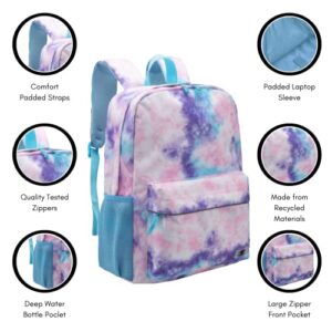 Kids Backpack and Lunch Box Set with a Bento Box (Pastel Tie Dye)