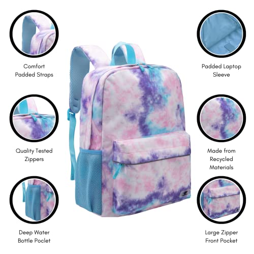 Kids Backpack and Lunch Box Set with a Bento Box (Pastel Tie Dye)