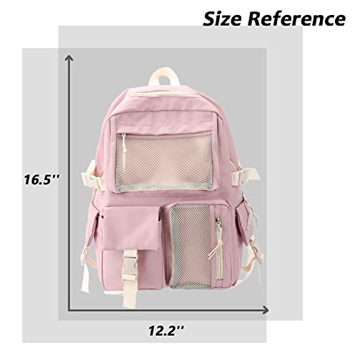 Freie Liebe Cute Kawaii Backpack for Girls School Kids Bookbag with Pin and Accessories