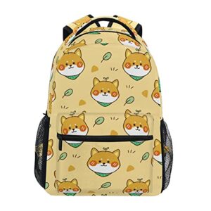 jiponi shiba inu dog backpack for women men, student school bag bookbag travel laptop backpack purse daypack