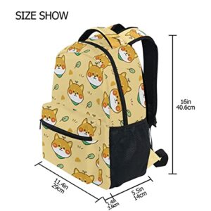 JIPONI Shiba Inu Dog Backpack For Women Men, Student School Bag Bookbag Travel Laptop Backpack Purse Daypack